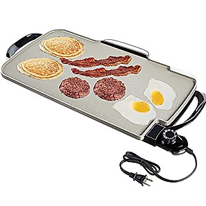 Ceramic Electric Griddle Nonstick - 22" Extra-large cooking surface griddle with Removeable handle (1500W),YHANNI