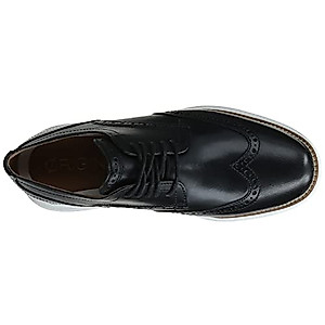 Cole Haan Men's Original Grand Shortwing Oxford Shoe, Black Leather/White, 12 Medium US
