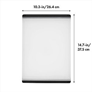 OXO Good Grips 2-Piece Plastic Cutting Board Set (Pack of 1),Clear + OXO Good Grips Plastic Utility Cutting Board 14.7" x 10.3"