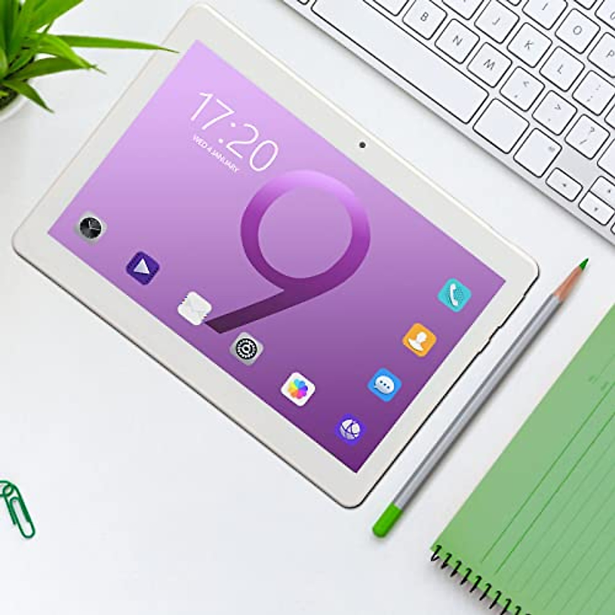 Pomya 10 Inch Tablet, 1280x800 IPS Display Octa Core CPU Tablet for 10, 3GB 32GB Dual SIM Tablet, 5G WiFi Dual Band Tablet for Video Chat, Game, Movie