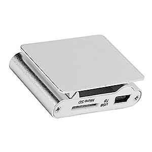 Zopsc-1 Lightweight Back Clip Mp3 Player,Portable Mini Player Backclip Mp3 Lossless Sound Music Player for Running Sports Home Office Outdoor Silver