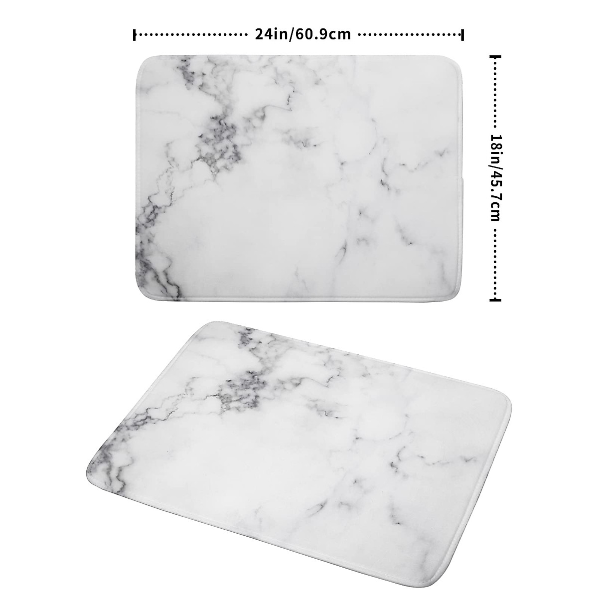 Marble Dish Drying Mat Kitchen Decor for Counter Drying Mat 18x24 inch Microfiber Reversible Absorbent Grey And White Dish Mat Dish Drainer Rack Dishes Pad For Coffee Mat Bar Mats