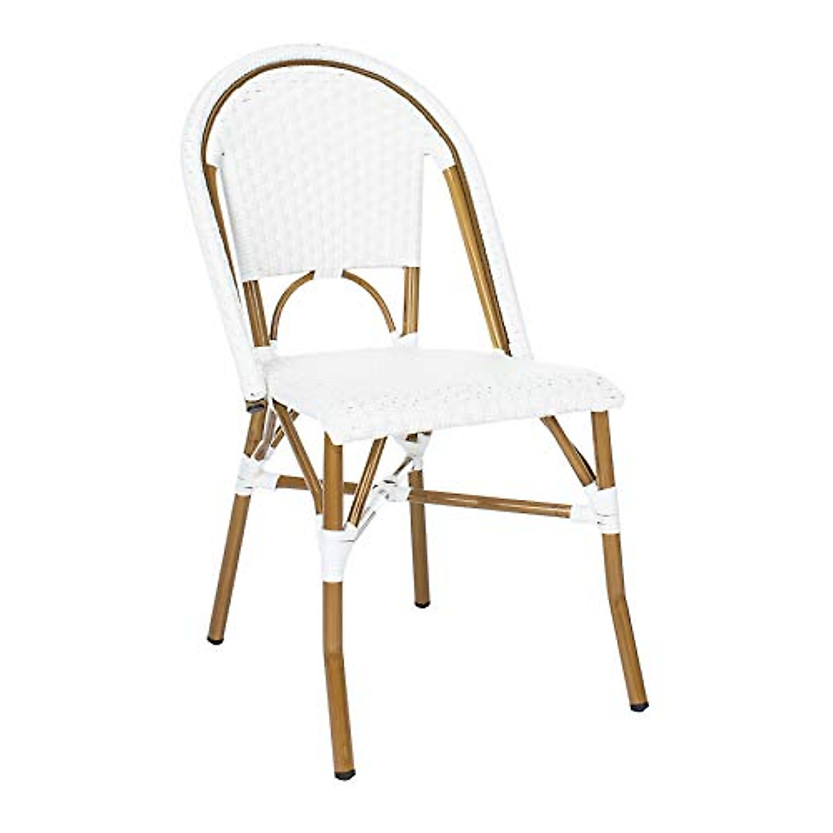 Safavieh Home Collection Hooper Indoor-Outdoor Stacking Side Chairs | Black & White | Set of 2