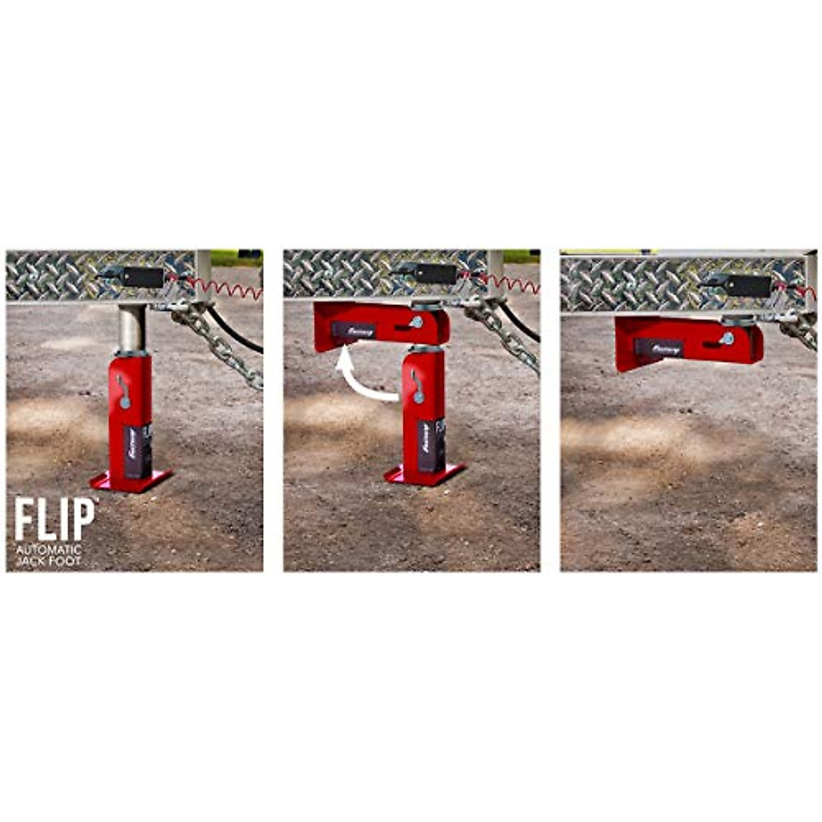 Fastway FLIP 88-00-4500 Trailer Tongue Automatic Fold-Up Jack Foot Plate for 2 1/4" Jacks-4" Extension (2-Inch Inner Jack Tube)