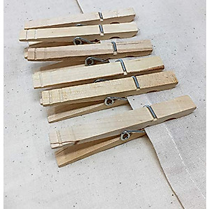 Nickanny's Cotton Apron, Clothesline, and Natural Heavy Duty Wood Clothespins w/Metal Spring Set (Apron Pins)