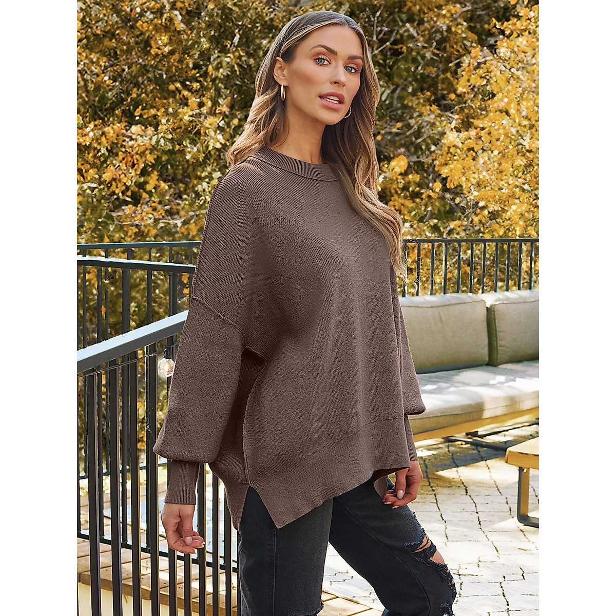 LILLUSORY Fall Clothes for Women Fall Sweaters 2024 Trendy Fall Outfits Fall Fashion for Women Oversized Knit Sweaters