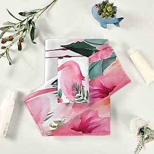 Flradish Flamingos Palm Flower Towels 3 Pack Bath Towels for Bathroom Set Soft Cotton Highly Absorbent Lightweight & Quickdry Towel Set 1 Bath Towel,1 Hand Towel,1 Washclothe