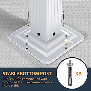 HAPPATIO 10' X 13' Pergola Retractable Pergola Canopy with White Frame for Backyards, Gardens, Patios, Outdoor Pergola with Sun and Rain-Proof Canopy (Gray)