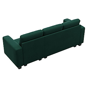 Belffin Velvet Modular Sofa Couch 3 Seater Sofa Couch for Living Room Green