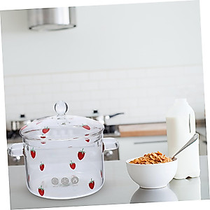 PRETYZOOM Soup Pot Stew Pots with Lids Sauce Pot with Lid Simmer Pot Sauce Pan with Lid Stew Pot - Stockpot with Lid Clear Pans with Lids Saucepan with Lid Stove Glass Household