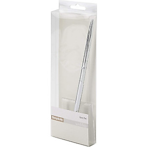 Simplicity 81187-SU Silver Guest Sign In Pen with Pen Stand Set, 2pcs, Black Ink