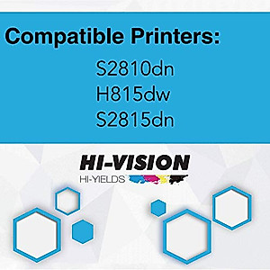 HI-Vision 2 Pack Compatible S2810X High Yield (6,000 Pages, 593-BBMF) Black Toner Cartridge Replacement for H815dw S2810dn S2815dn Printers