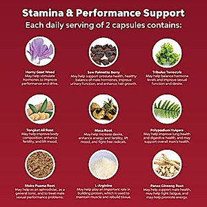 Herbal Goat Weed Extract Complex - Invigorating Blend with Tribulus Saw Palmetto L Arginine and Tongkat Ali Extract and Maca Root for Men and Women for Enhanced Energy and Stamina - Discreet Packaging