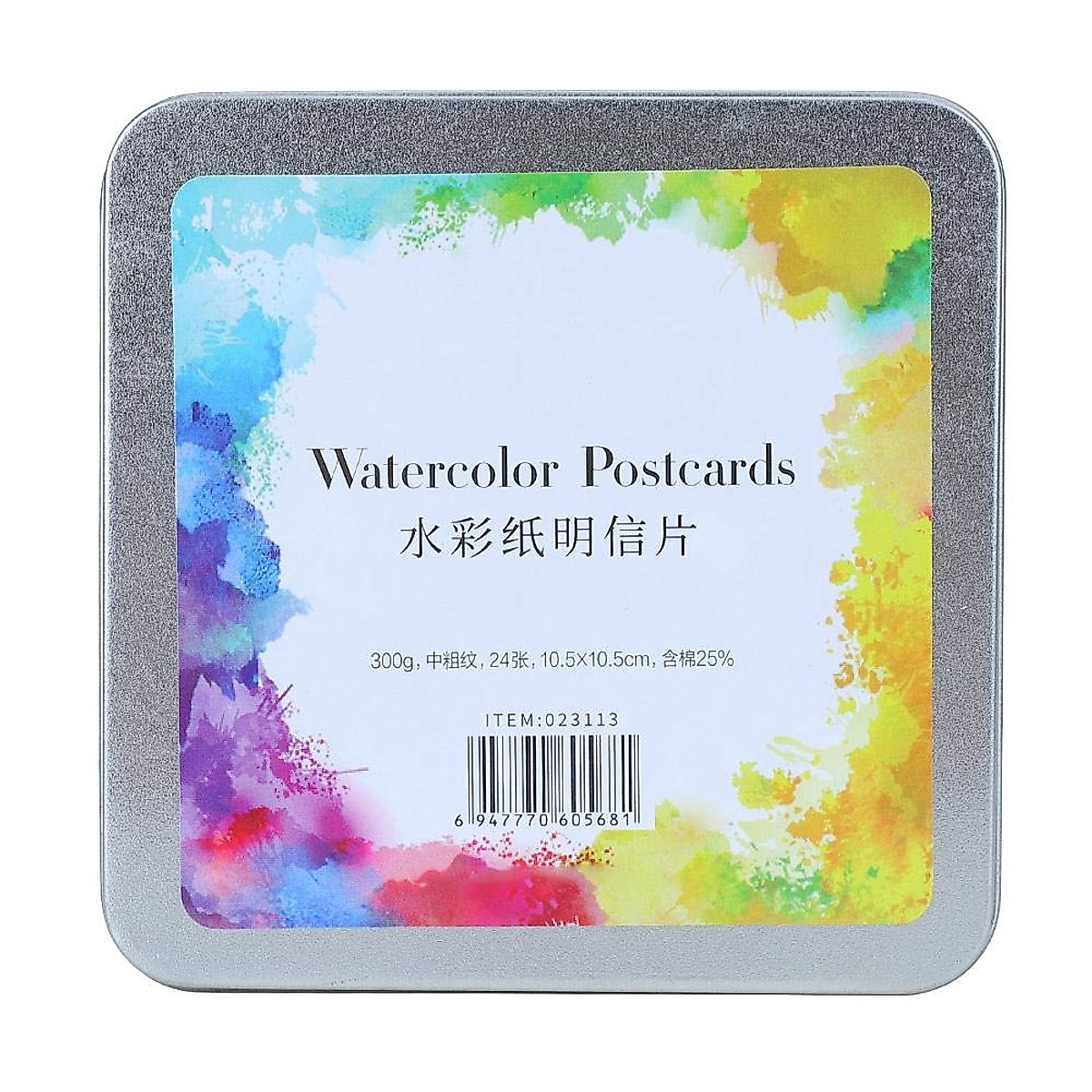 Gerioie Watercolor Paper, Art Paper Watercolor Paper Pad Watercolor Tool, Paper Craft Supplies Cold(Square tin Box 24/Sheet)