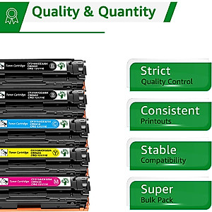 131X 131A High Yield Toner Cartridge Replacement Compatible with HP 131A 131X CF210X CF211A CF212A CF213A Pro 200 Color MFP M276nw M251nw Printer (Black, Cyan, Yellow, Magenta, 5-Pack)