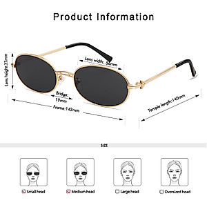 Appassal Retro Oval Sunglasses for Women Men Trendy Designer 90s Sun Glasses Classic Shades AP3662 Gold/Grey