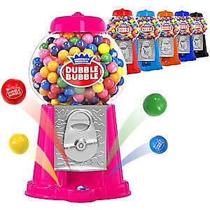 8.5" Coin-Operated Gumball Machine Bank with 85 Gumballs - Pink Candy Dispenser Toy for Kids