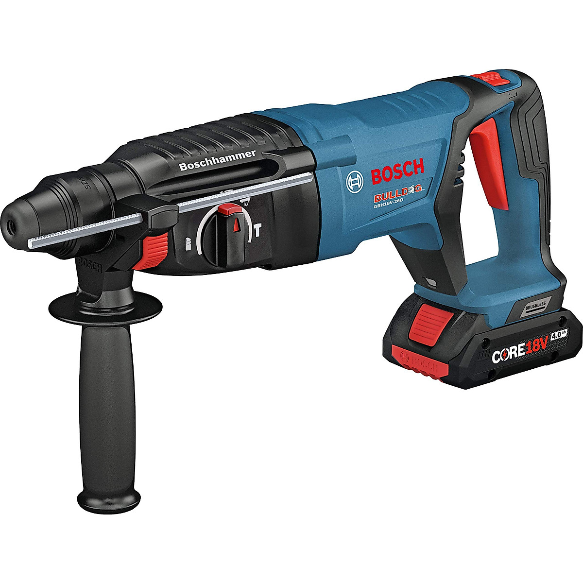 Bosch GBH18V-26DK15-RT 18V EC Brushless Lithium-Ion SDS-Plus Bulldog 1 in. Cordless Rotary Hammer Kit (4 Ah) (Renewed)