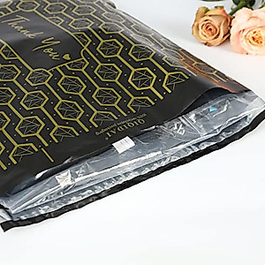 QIQIDAI Black Poly Mailers with Handle-100 Pack 2.75 Mil Thick-Easy to Carry Package Bags for Small Business, Thank You Shipping Bags for Clothing, Packaging Bags,Thank You Bags,Mailing Envelopes