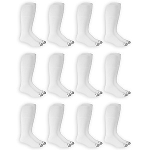 Fruit of the Loom Men's Dual Defense Tube Socks (12 Pack), White, Medium (6 - 12)