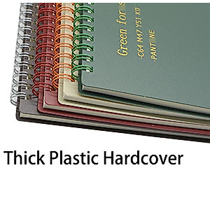 Yansanido Top Bound Spiral Notebook, 4 Pcs B5 Thick Plastic Hardcover 7mm College Ruled 4 Color 80 Sheets -160 Pages Journals for Study, Work, Travel and Notes (Dark Color)