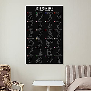 Wall Posters Formula 1 Calender 2023 Grand Prix Posters & Prints Canvas Wall Art Prints for Wall Decor Room Decor Bedroom Decor Gifts Posters 12x18inch(30x45cm) Unframe-Style-6