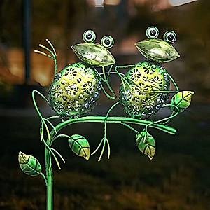 Outdoor Solar Stake Lights Frog Waterproof LED Metal Light Garden Decorative Lights for Walkway Pathway Lawn Patio