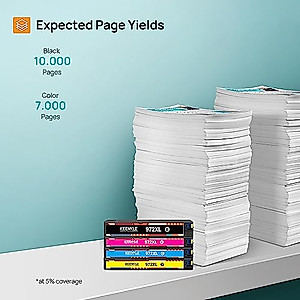 KEENKLE 972X 972A Remanufactured Ink Cartridge Replacement for HP 972X 972A 972 | Works with PageWide Pro 477dw 577dw 452dn 452dw 477dn 552dw 577z 552dn Printers (Black, Cyan, Magenta, Yellow)