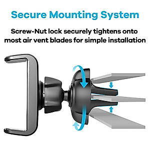 APPS2Car Adjustable Car Vent Phone Mount, with Expandable Spring-Loaded Grip, Universal Strong Hold Air Vent Cell Phone Holder for Car with Super Sturdy Grips, Fit with iPhone and Other Android Phones