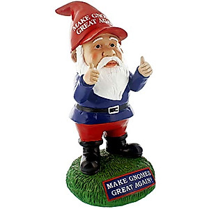 Gnometastic Make Gnomes Great Again Garden Gnome Statue, 9.5 Inches - Indoor or Outdoor Funny Garden Gnomes and Lawn Decoration,