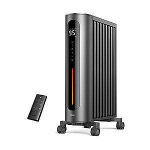 Dreo Oil Filled Radiator Heater, 1500W Radiant Heater with Remote Control, Digital Thermostat, 4 Modes, 24h Timer, 10 Safety Protections, Child Lock, Space Heaters for Indoor Use Large Room Bedroom
