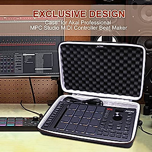 LTGEM Hard Travel Carrying Case for Akai Professional MPC Studio & Hercules DJControl Inpulse 200 MK2 & Native Instruments Maschine Mikro Mk3 Drum Controller