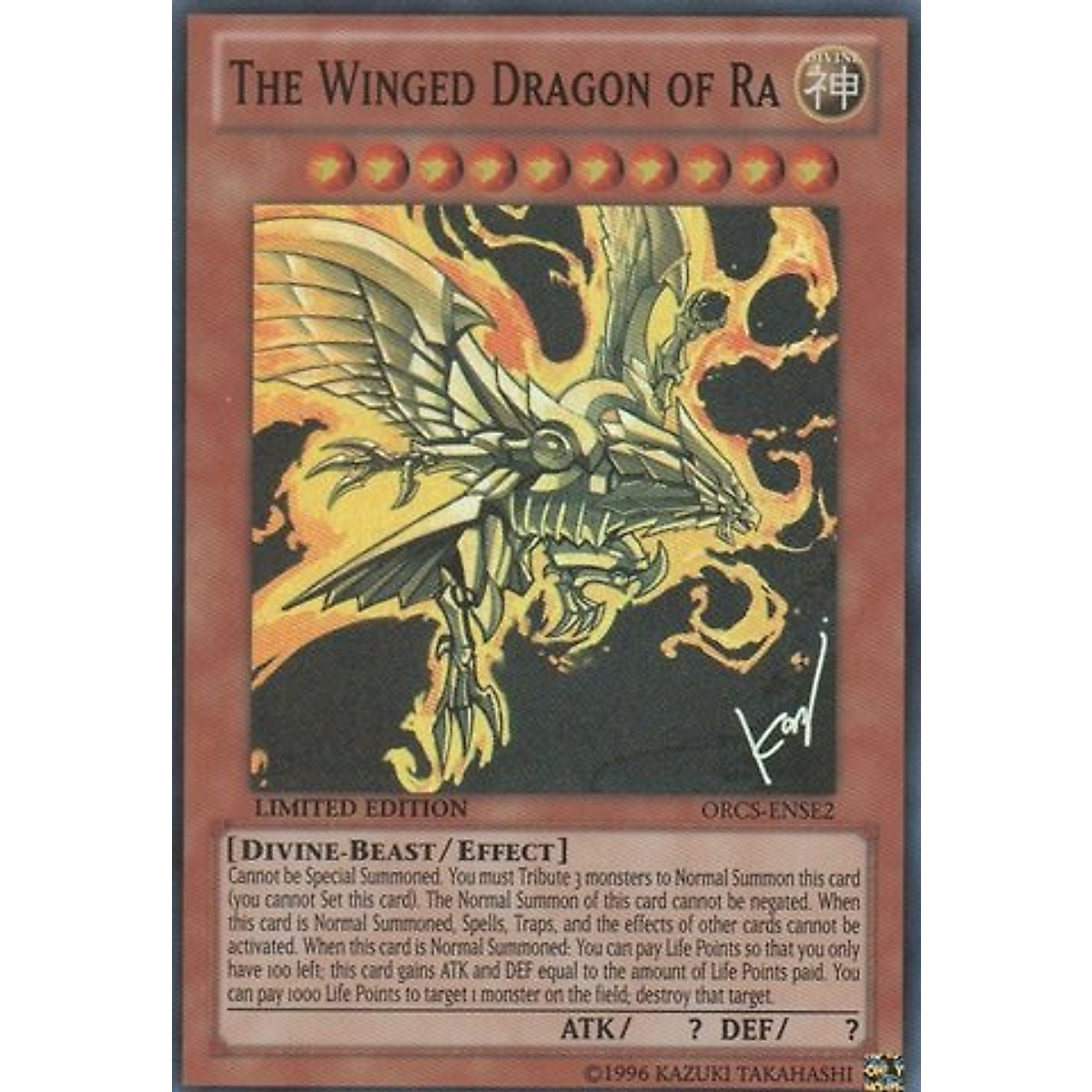 Yu-Gi-Oh! - The Winged Dragon of Ra (ORCS-ENSE2) - Order of Chaos: Special Edition - Limited Edition - Super Rare