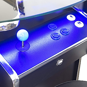 Creative Arcades Full Size Commercial Grade Pub Arcade Machine | 2 Player | 60 Games | 22" LCD Screen | Round Glass Top | 2 Sanwa Joysticks | 2 Stools Included | 3 Year Warranty