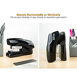 Bostitch Stapler with Staples Value Pack Set, Heavy Duty Stand Up Stapler, Black, 40 Sheet Capacity with 5000 Staples, Small Stapler Size, Fits Into The Palm of Your Hand (B175-BLK -VP)