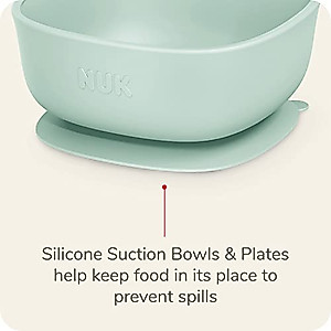 NUK Silicone Baby Suction Plates, Durable Suction Feature Helps Reduce Spills, Microwave & Dishwasher Safe, BPA-Free, Pack of 2