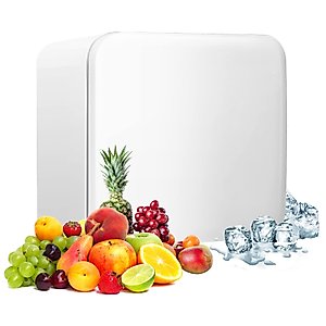 LDAILY Compact Refrigerator, 1.6 cu ft Mini Fridge with Adjustable Temperature 32℉ to 50℉, Auto Defrost, Reversible Door, Removable Glass Shelves, Small Fridge for Dorm, Garage or Office (White)