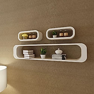 ZQQLVOO 3 White MDF Floating Wall Display Shelf Cubes Book/DVD Storage,Wall Mounted Display Shelf,Wall Mounted Floating Shelves,Wall Storage Shelves,Floating Book Shelves,Bookshelf