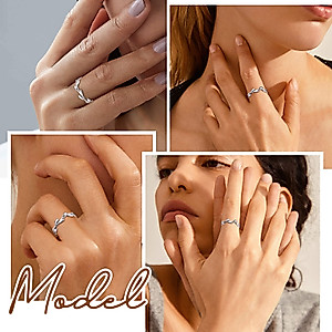 FOCALOOK Womens Vintage 925 Sterling Silver Ring Platinum Plated Olive Leaf Branch Flower Vine Promise Stacking Band Ring (Size 6)