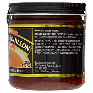 Better Than Bouillon Premium Lobster Base, Made from Select Cooked Lobster & Spices, Makes 9.5 Quarts of Broth 38 Servings, 8 Ounce (Pack of 2)