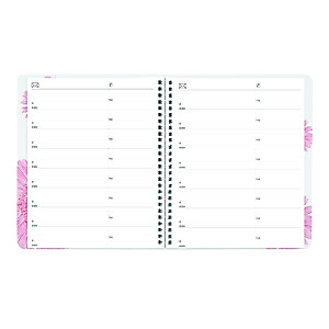 Brownline 2023 Pink Essential Monthly Planner, 14 Months, December 2022 to January 2024, Twin-Wire Binding, 8.875" x 7.125", Pink Daisy (CB1200G.05-23)