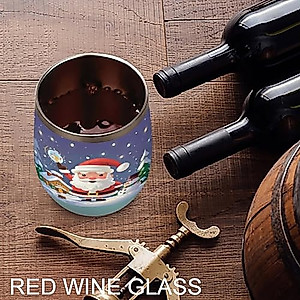 OPTKSNCU 304 Stainless Steel Insulated Cup with Lid, Big Santa Claus Print Durable, And Easy to Clean – Ideal for Home, Office, And Gift Giving