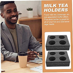 SWOOMEY Cup Holders for Drinks to go Cup Holders Drink Carry Holder take Drink Tray Drink Carrier Takeout 4-Cup Tray Milk Tea Coffee Tray Takeaway Cup epe Foam Composite Pearl Cotton