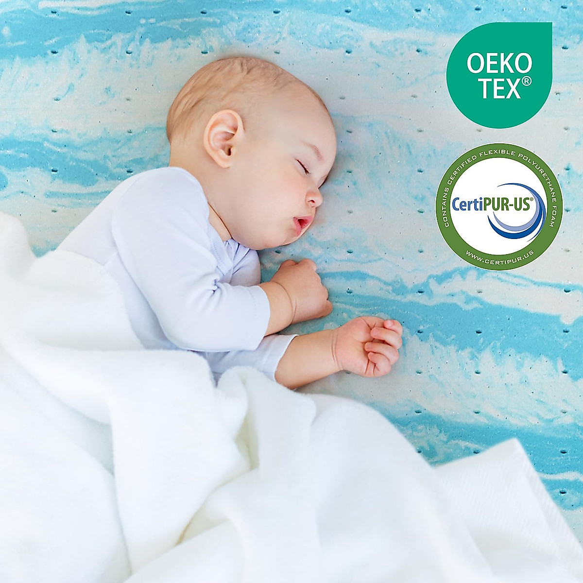 Mattress Topper Queen, 2 Inch Gel Memory Foam Bed Topper for Queen Size Bed, CertiPUR-US Certified, Blue