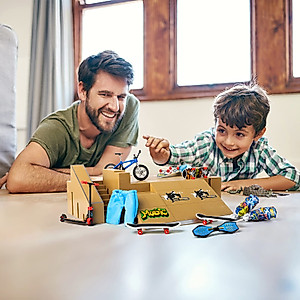 DaCool Fingerboard Skate Park Kit 19 PCS Fingerboard Ramps Mini Finger Toys Finger Skateboards Swing Board Finger Bike Scooter Roller Skates Fingerboard Skatepark Ramp Deck for Kids Gift