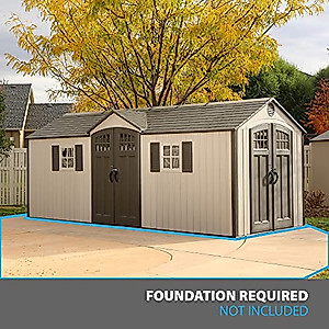 Lifetime 60127 20 x 8 Ft. Outdoor Storage Shed, Desert Sand