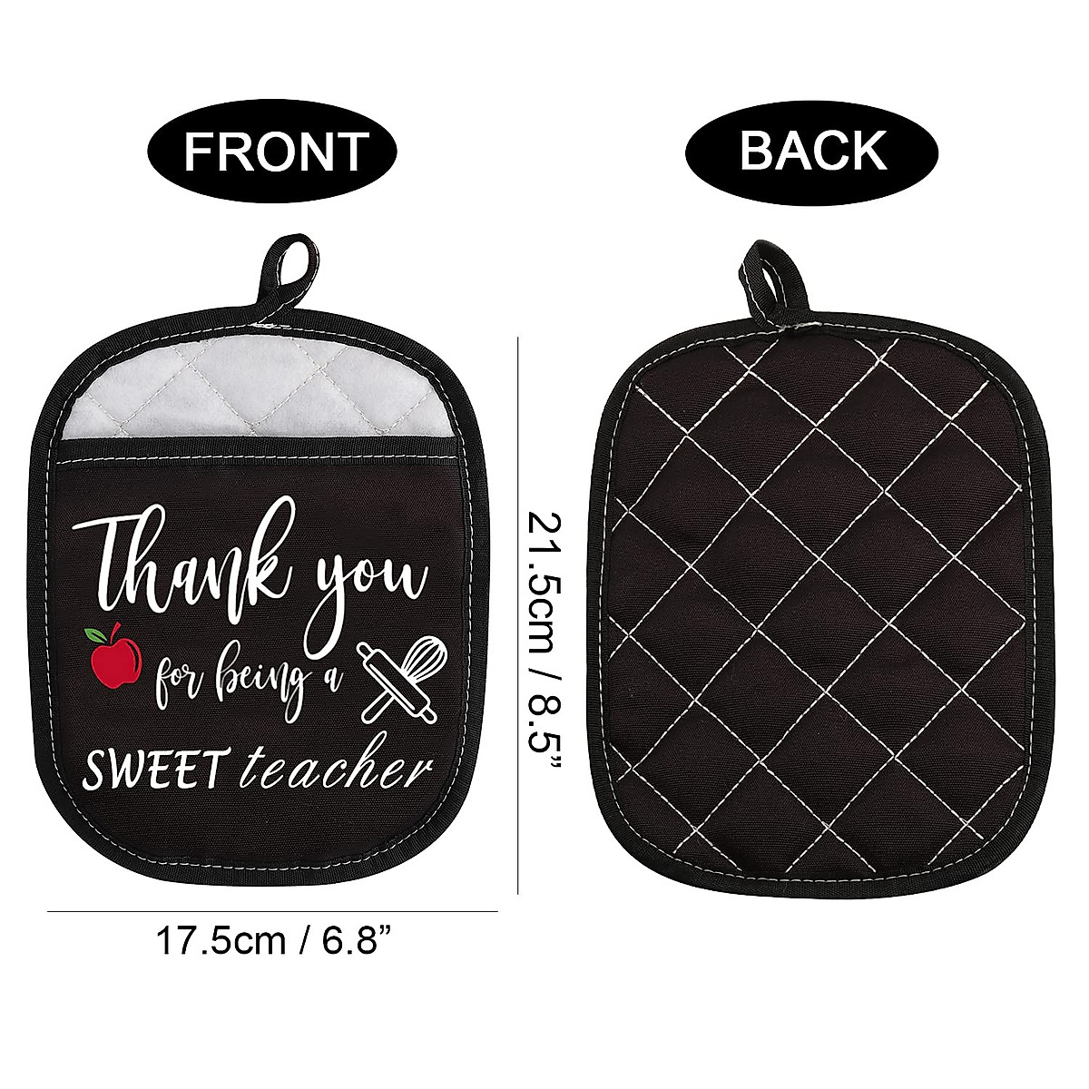 Teacher Appreciation Gift Thank You for Being A Sweet Teacher Oven Pads Pot Holder with Pocket (Being a Sweet Teacher)