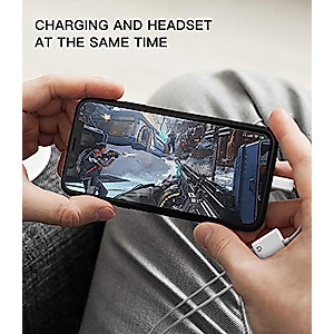 Headphone Adapter Lightning to Audio Jack and Charger Extender Earphone Charging Splitter Compatible with iPhone 11 12Mini pro max xs xr x se2 7 8plus for ipad air Cable Converter Apple MFI Certified