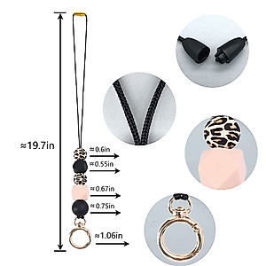 POPLOPP Teacher Lanyards for ID Badges and Keys, Cute Silicone Beaded Lanyard for Women Nurse Employees Students