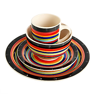 Gibson Home Casa Stella Dinnerware Set, Red, 16-piece